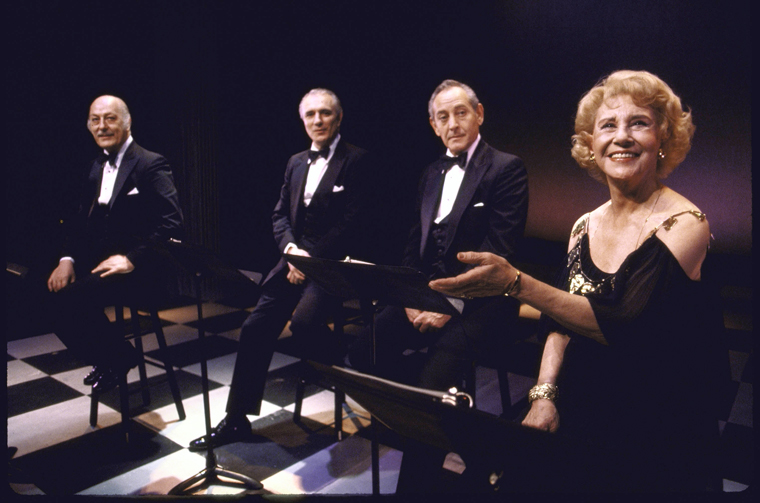 Actors (L-R) Ronald Drake, Philip Bosco, Paul Sparer and Arlene Francis ...
