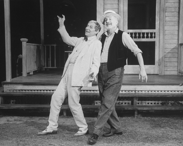 (L-R) Actors John Cullum and George C. Scott in a scene from the Circle ...