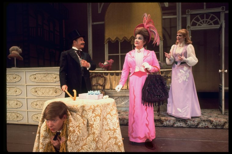 Actors (L-R) Danny Lockin, Jack Goode, Ethel Merman & June Helmers in a ...
