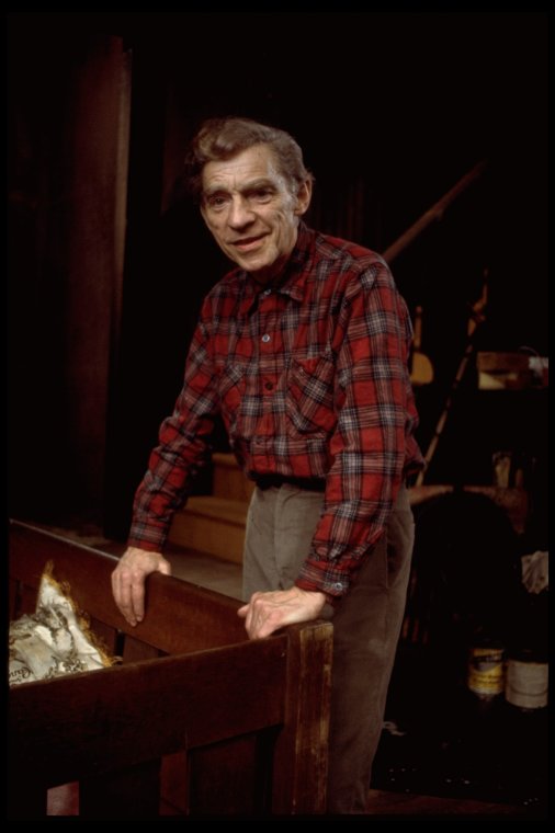 Actor Joseph Boley in a scene fr. the Off-Broadway play "In Case of ...