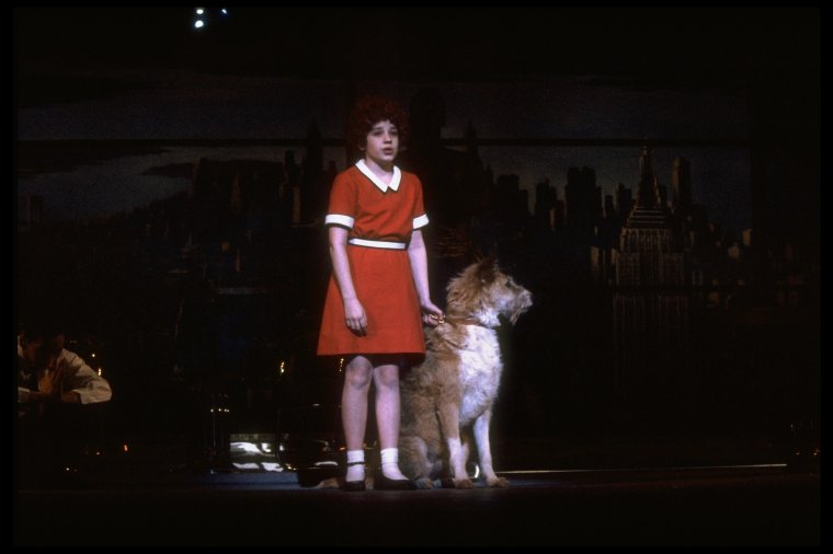 Actress Danielle Findley & Beau the dog ("Sandy") in a scene fr. the ...