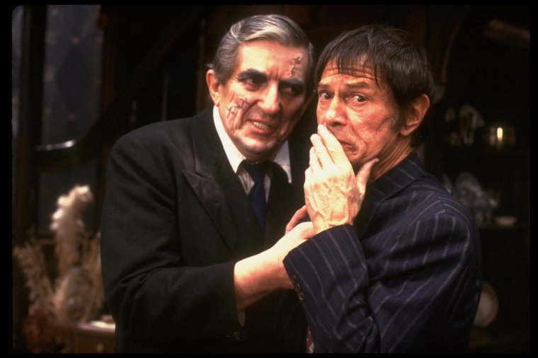 Actors (L-R) Jonathan Frid & Larry Storch in a scene fr. the ...