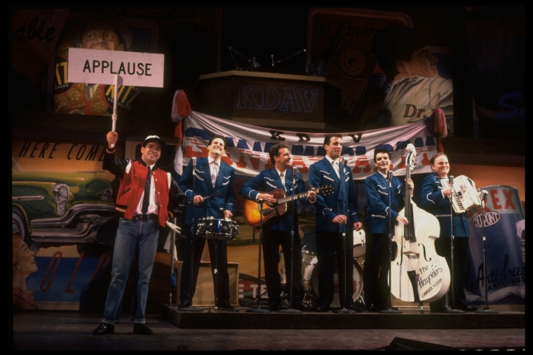 Cast in a scene fr. the National Tour of the musical "Buddy." (Hartford ...