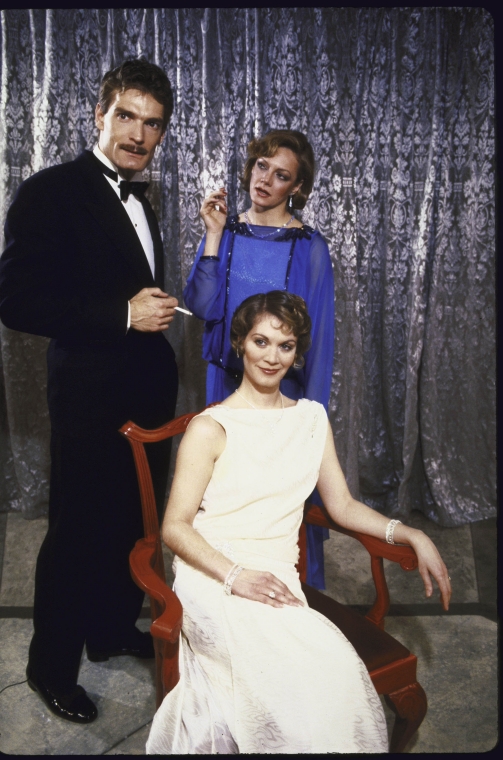 Actors (L-R) Mark Capri, Cynthia Dozier (seated) and Jane Summerhays in ...
