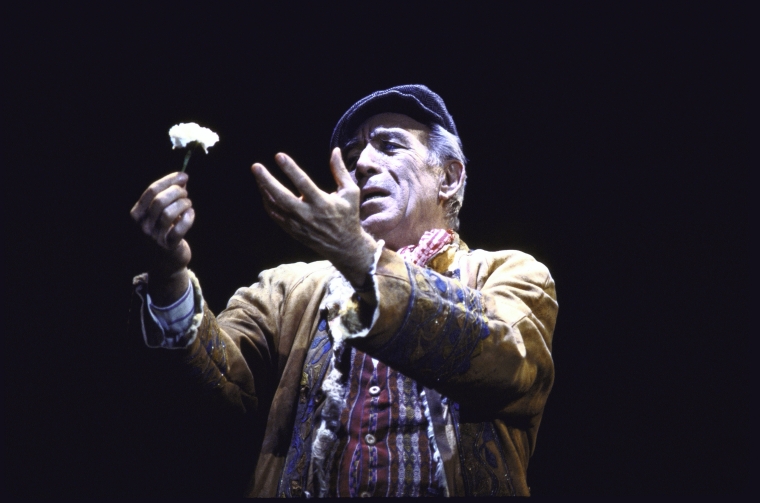 Actor Anthony Quinn in a scene from the Broadway revival of the musical ...