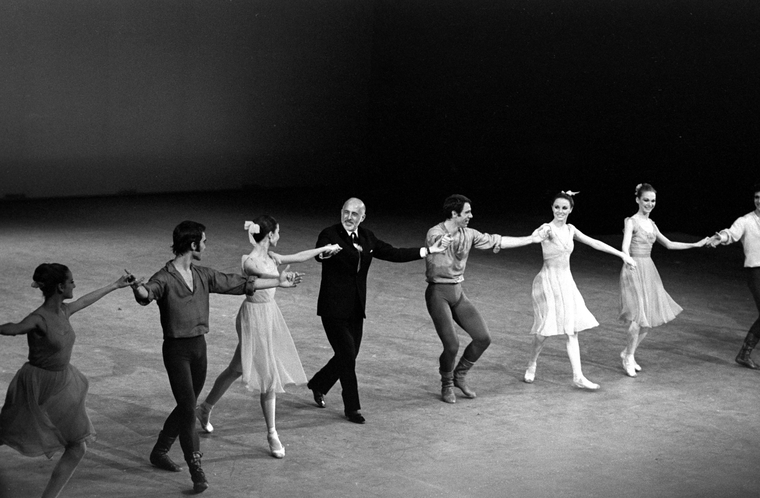 New York City Ballet production of "Dances at a Gathering" with dancers ...
