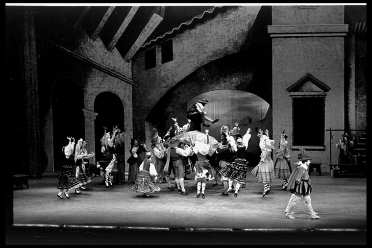 New York City Ballet production of "Don Quixote" with villagers tossing ...