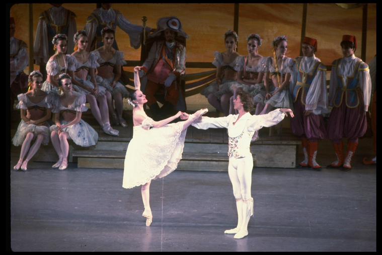 New York City Ballet production of "Coppelia"; scene from Act 3 with ...