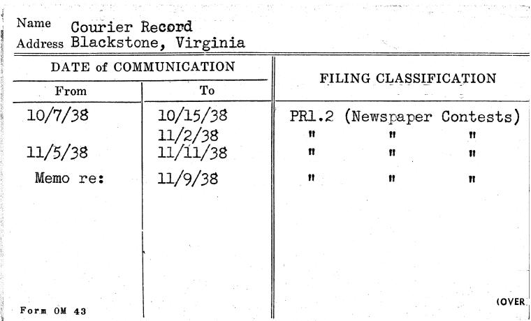 Courier Record - NYPL Digital Collections