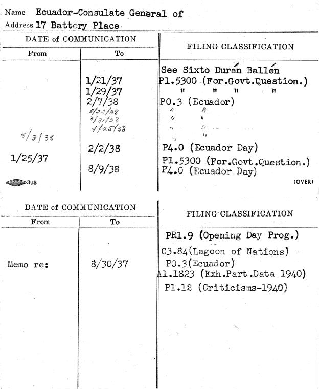 Ecuador-Consulate General of - NYPL Digital Collections