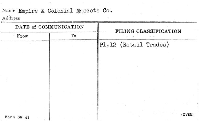 Empire & Colonial Mascots Co. - NYPL Digital Collections