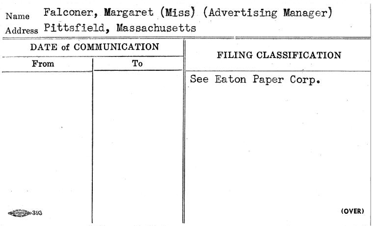 Falconer, Margaret (Miss) (Advertising Manager) - NYPL Digital Collections
