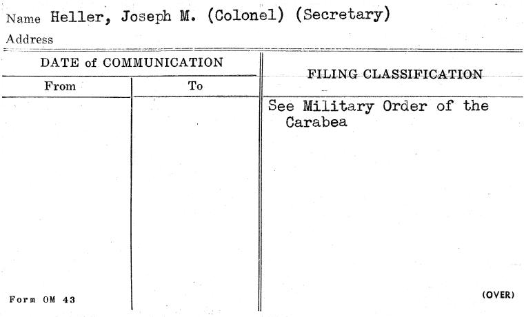 Heller, Joseph M. (Colonel) (Secretary) - NYPL Digital Collections