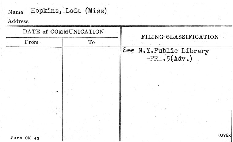 Hopkins, Loda (Miss) - NYPL Digital Collections