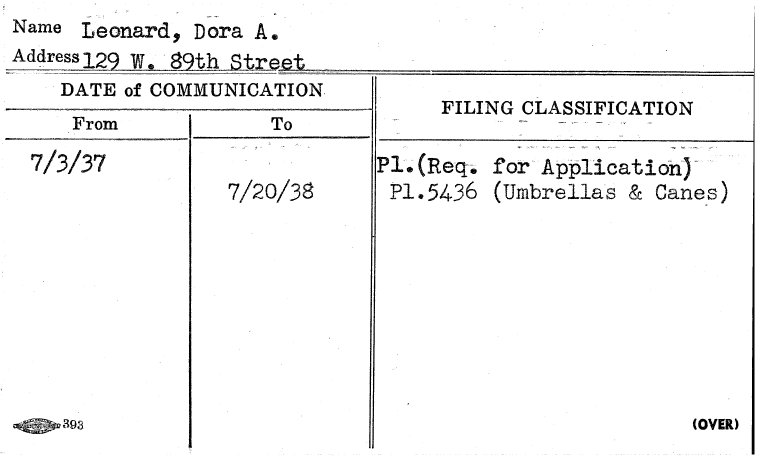 Leonard, Dora A. - NYPL Digital Collections