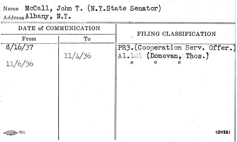 McCall, John T. (N.Y. State Senator) - NYPL Digital Collections
