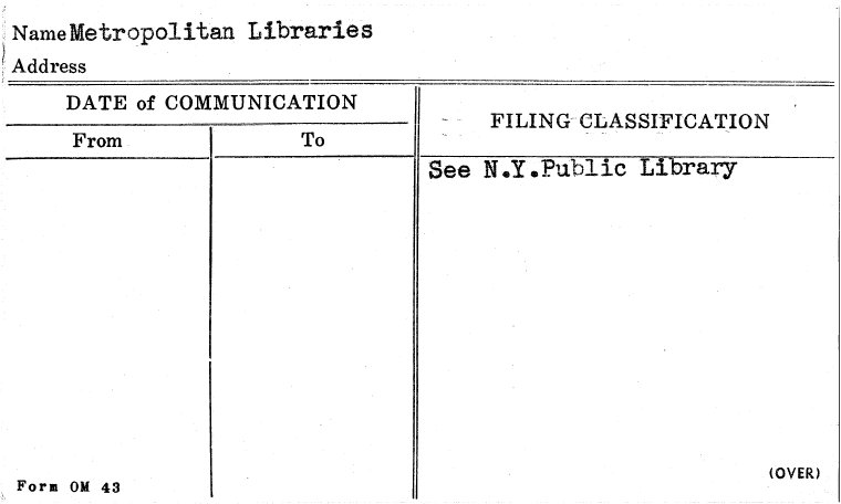 Metropolitan Libraries - NYPL Digital Collections