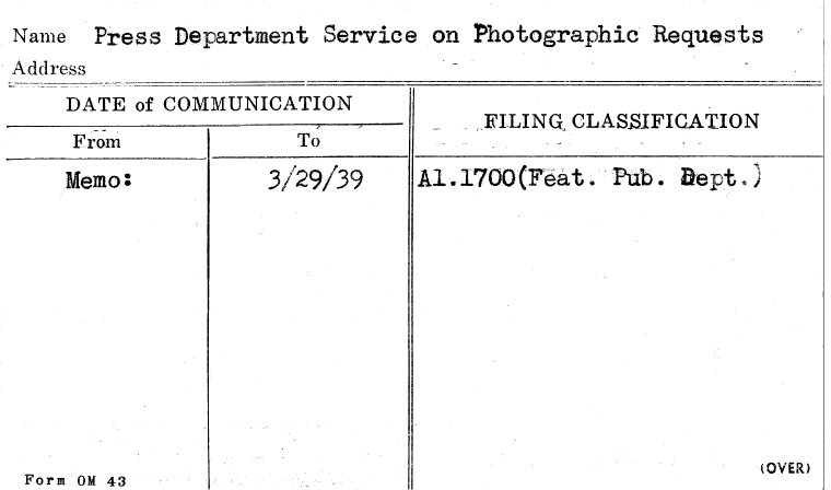 Press Department Service on Photographic Requests - NYPL Digital ...