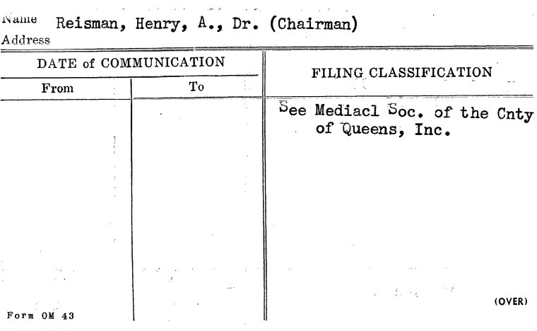 Reisman, Henry, A., Dr. (Chairman) - NYPL Digital Collections
