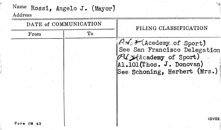 Rossi, Angelo J. (Mayor) - NYPL Digital Collections