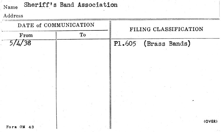 Sheriff's Band Association - NYPL Digital Collections