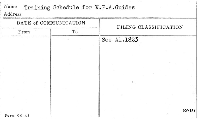 Training Schedule for W.P.A.Guides - NYPL Digital Collections